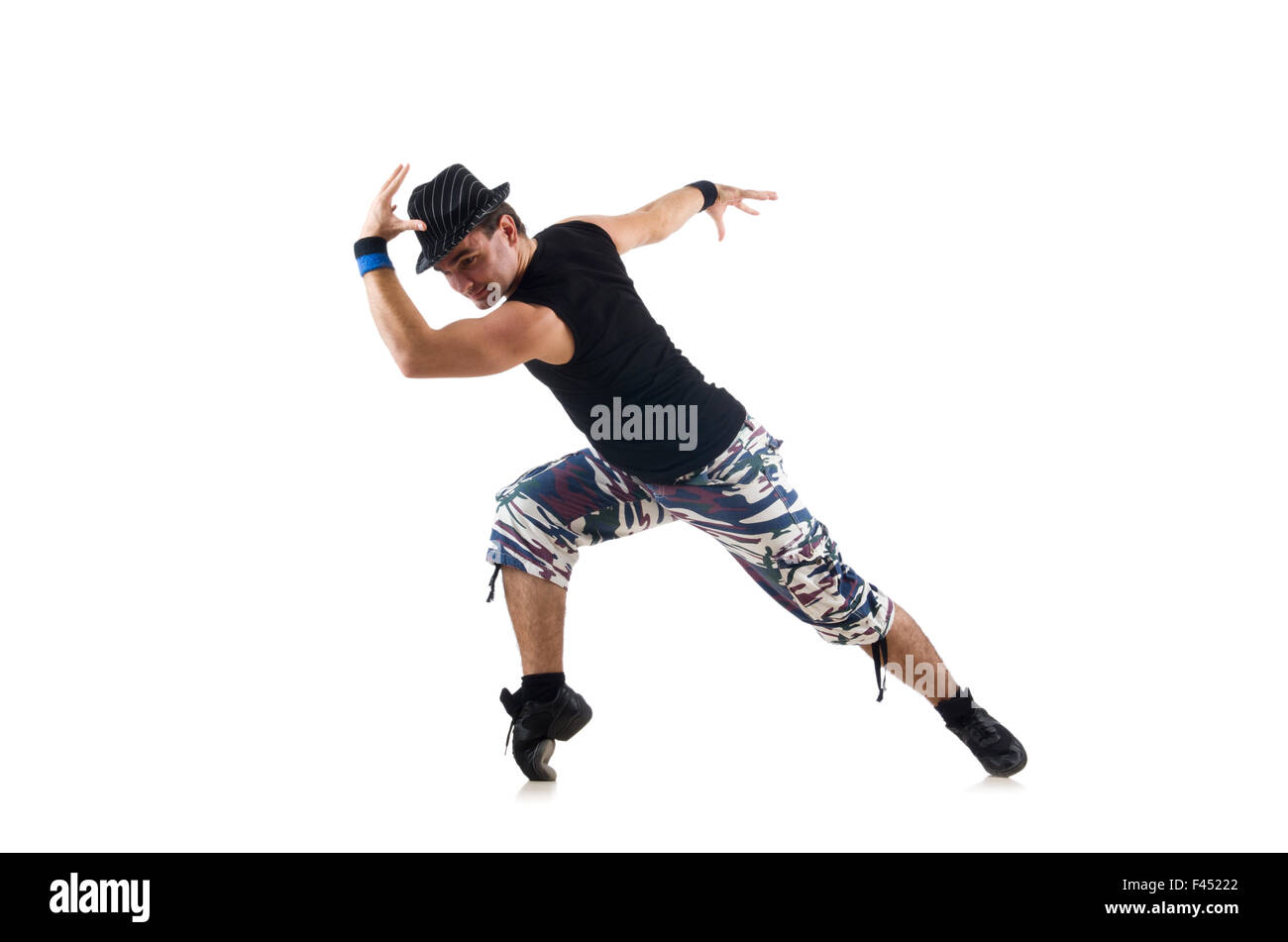 Man dancing dances isolated on white Stock Photo - Alamy
