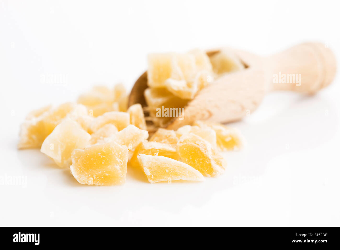 Caramelized ginger candy pieces isolated on white background Stock ...