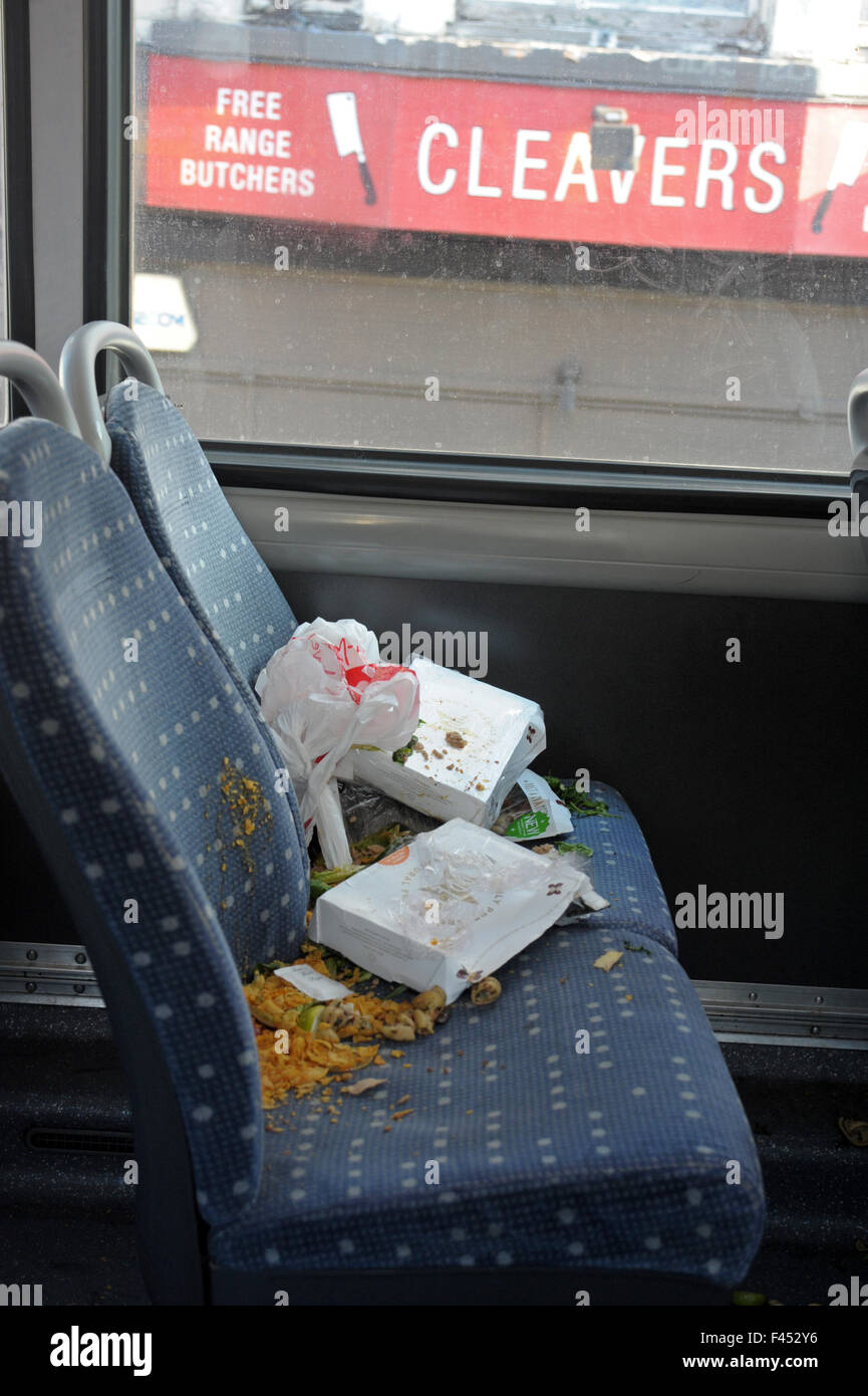Trash rubbish on bus hi-res stock photography and images - Alamy