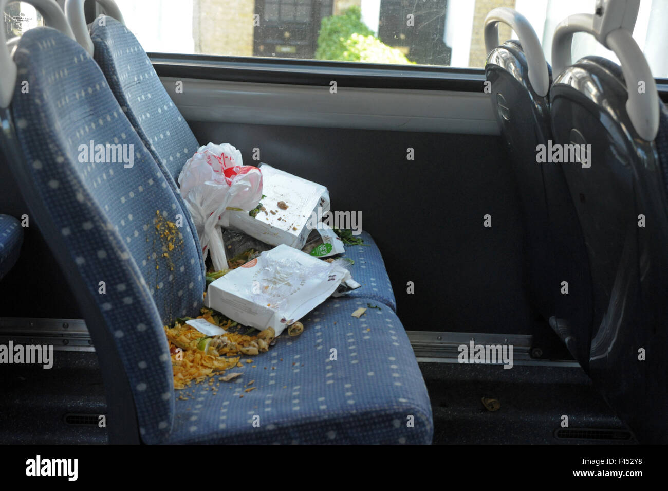 Trash rubbish on bus hi-res stock photography and images - Alamy
