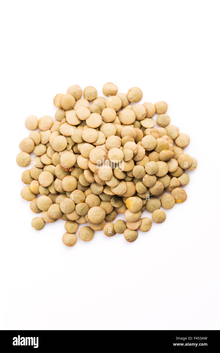 Lentils Isolated on White Background Stock Photo - Alamy