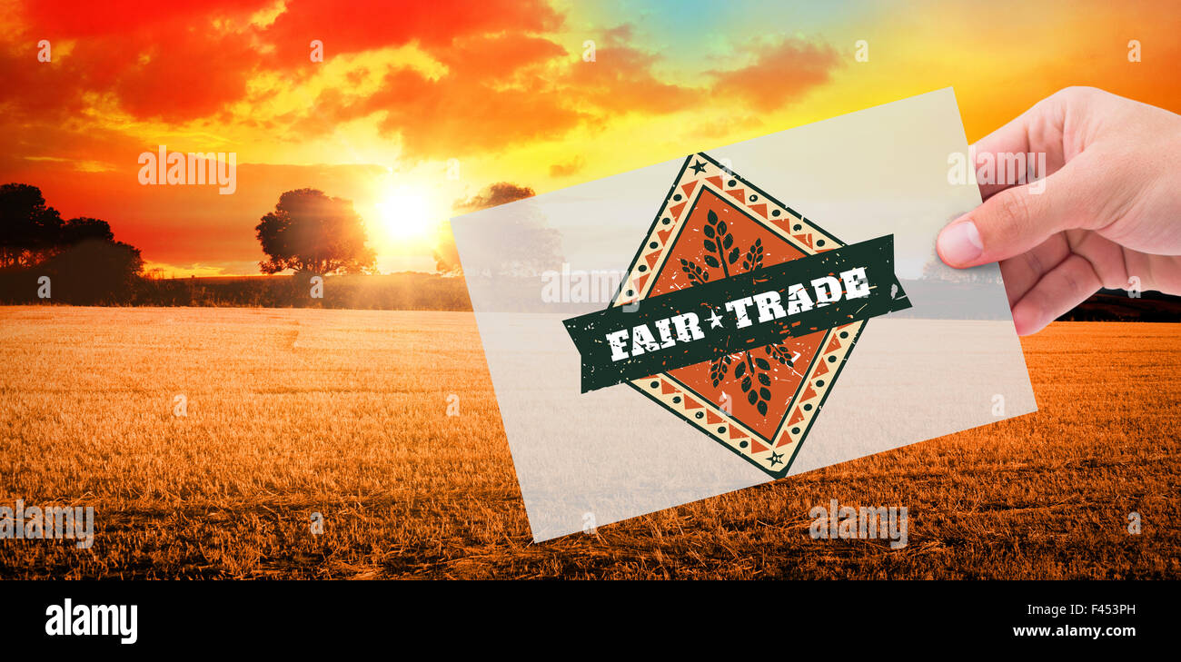 Composite image of hand showing card Stock Photo - Alamy