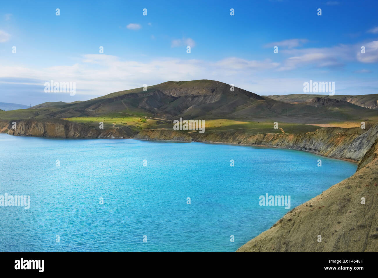 Sea harbor with blue water Stock Photo - Alamy