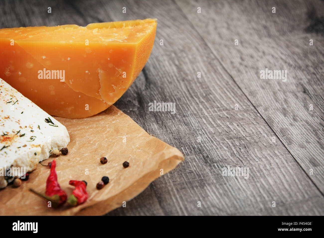 Two kinds of cheese Stock Photo - Alamy