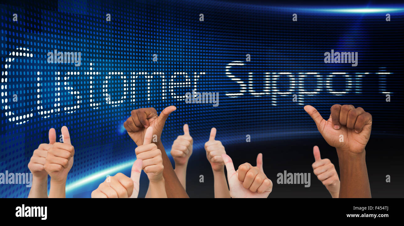 Composite image of hands giving thumbs up Stock Photo - Alamy