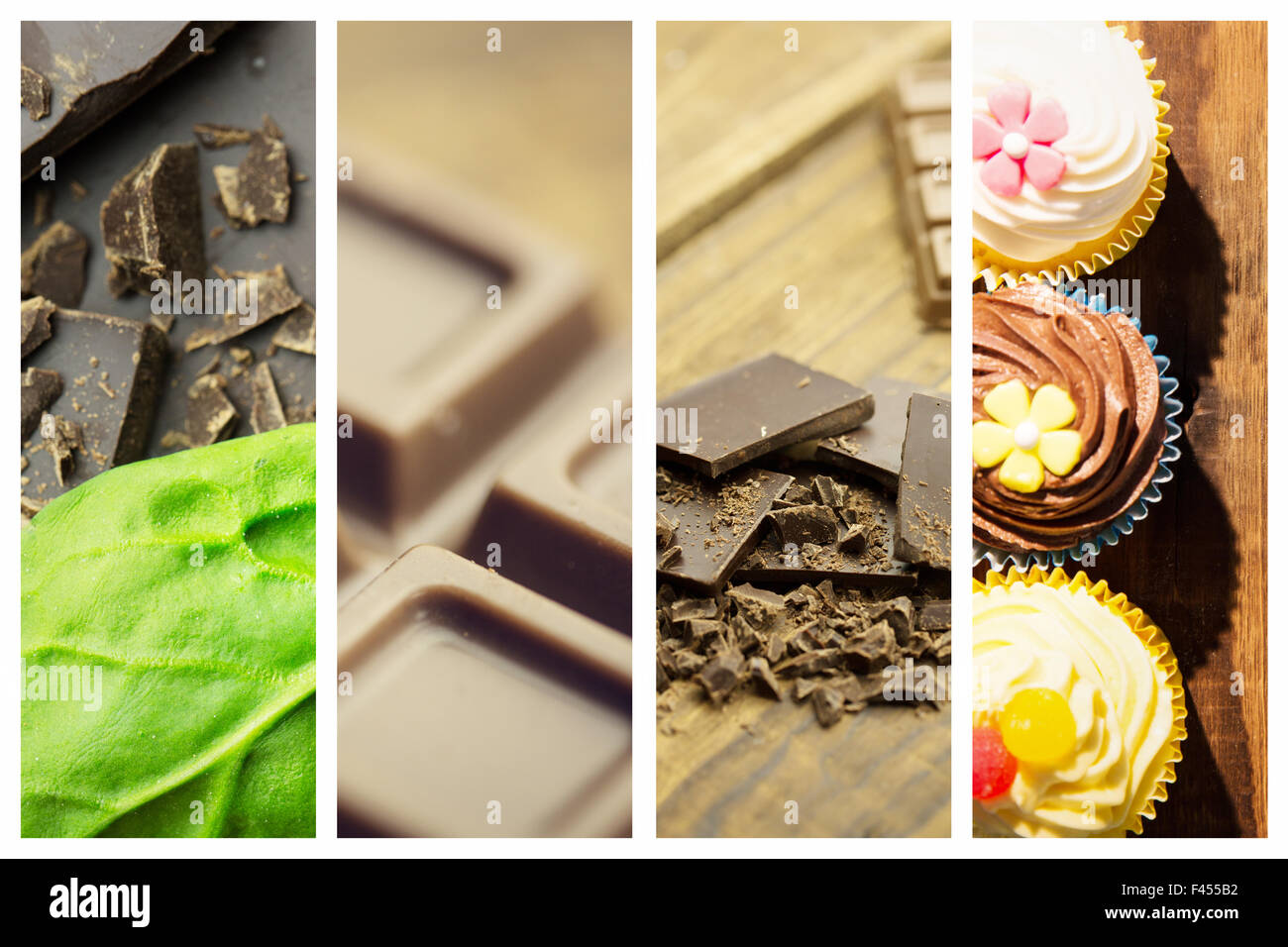 Composite image of chocolate and basil Stock Photo - Alamy