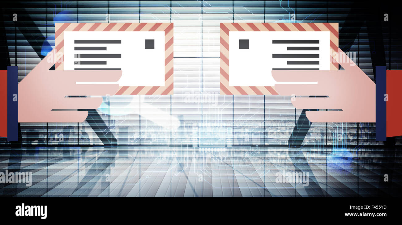 Composite image of hand posting letter Stock Photo - Alamy