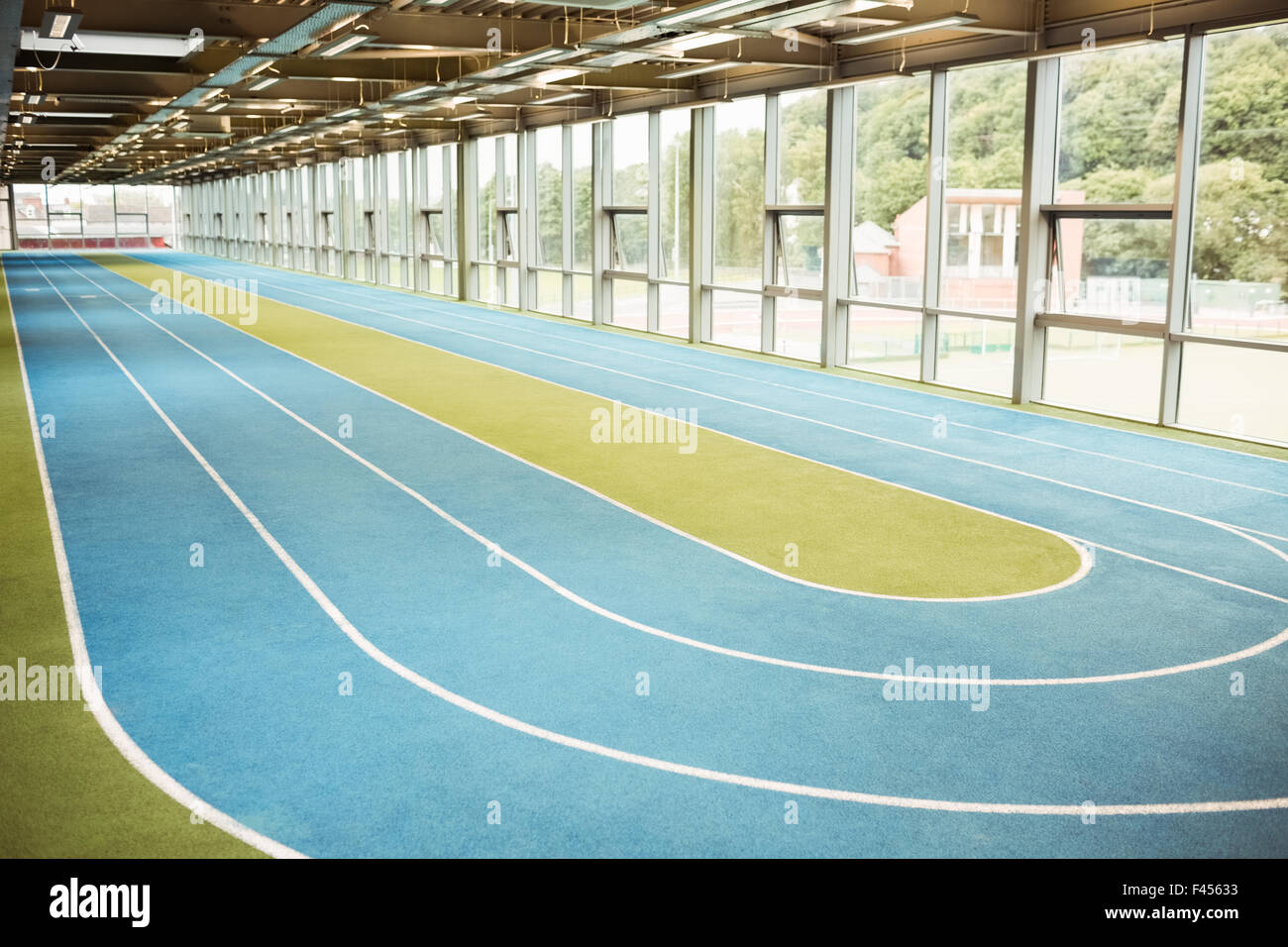 Indoor running track Stock Photo - Alamy