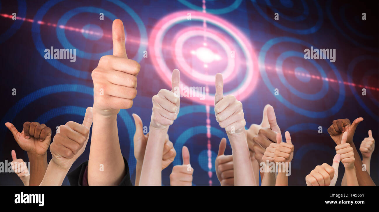 Composite image of hands showing thumbs up Stock Photo - Alamy