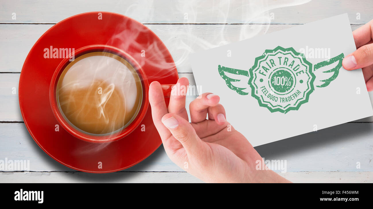 Composite image of hand showing card Stock Photo - Alamy