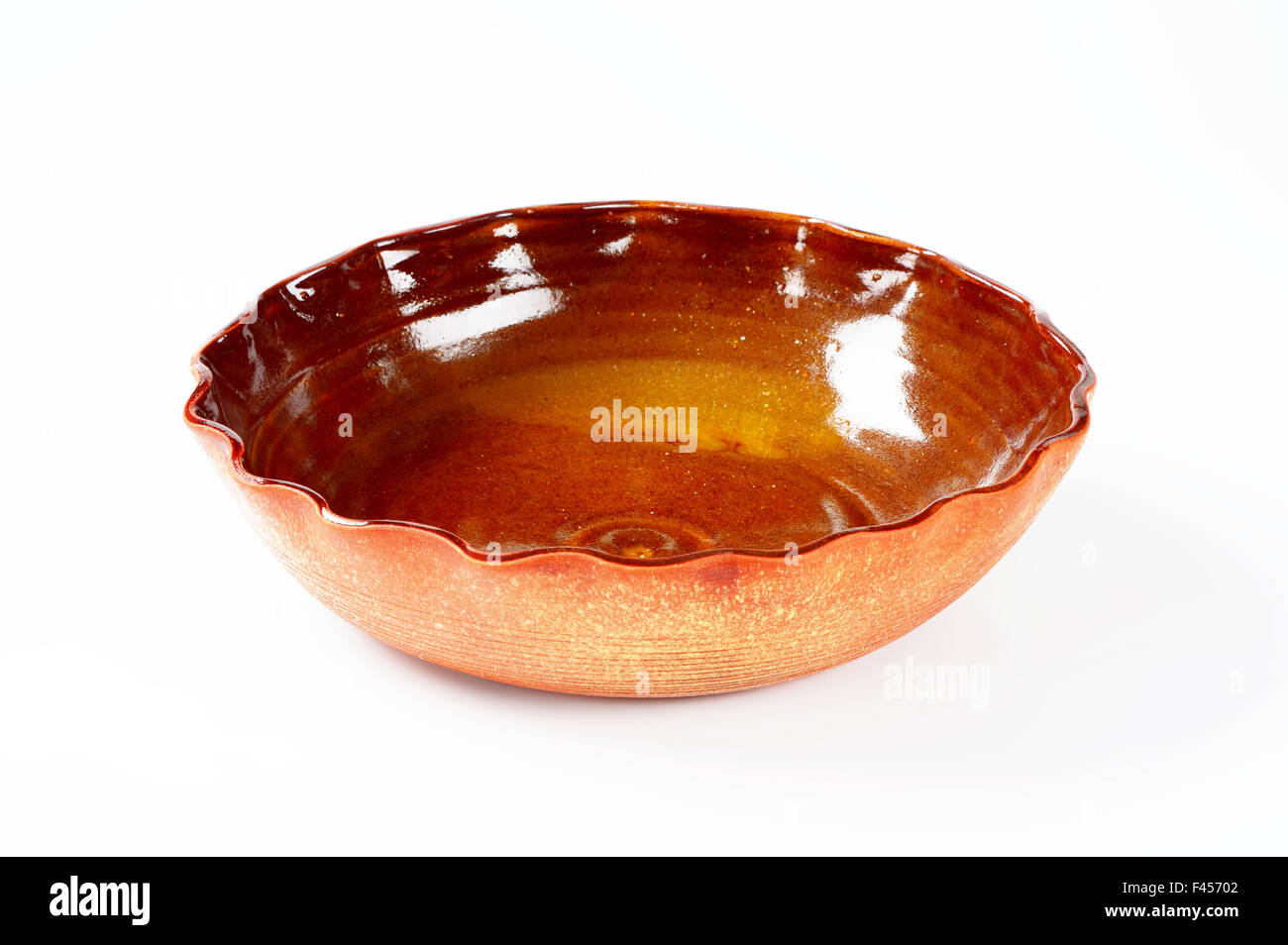 empty brown bowl on white background Stock Photo - Alamy
