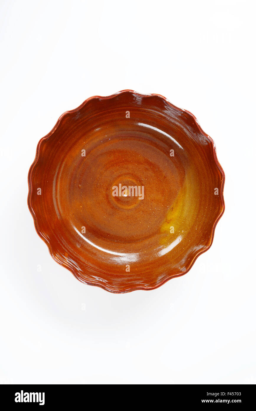 empty brown bowl on white background Stock Photo - Alamy