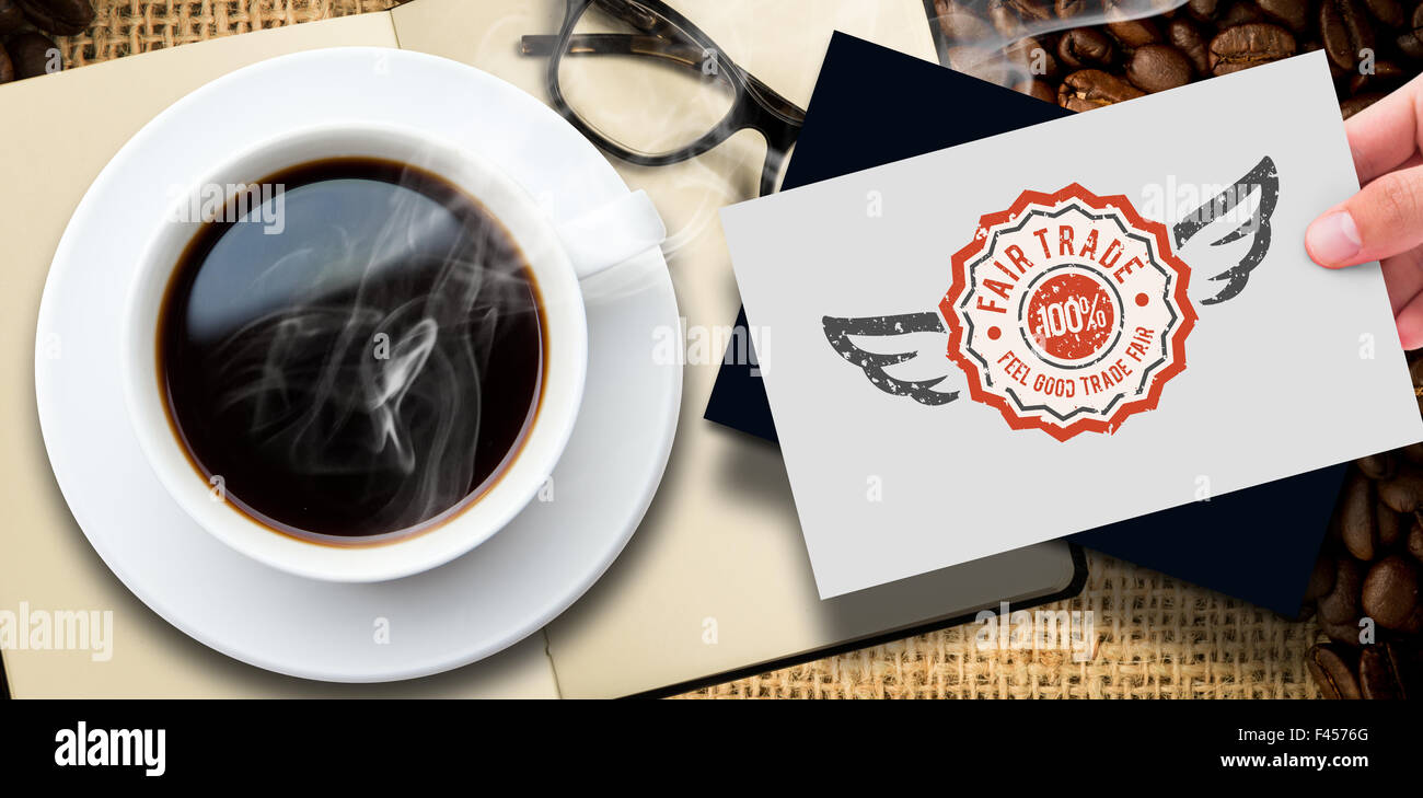 Composite image of hand showing card Stock Photo - Alamy