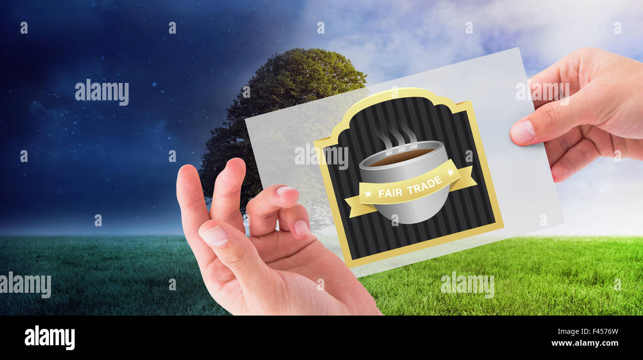 Composite image of hand showing card Stock Photo - Alamy
