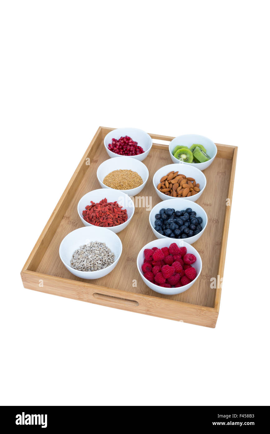 Healthy food on a tray Stock Photo - Alamy