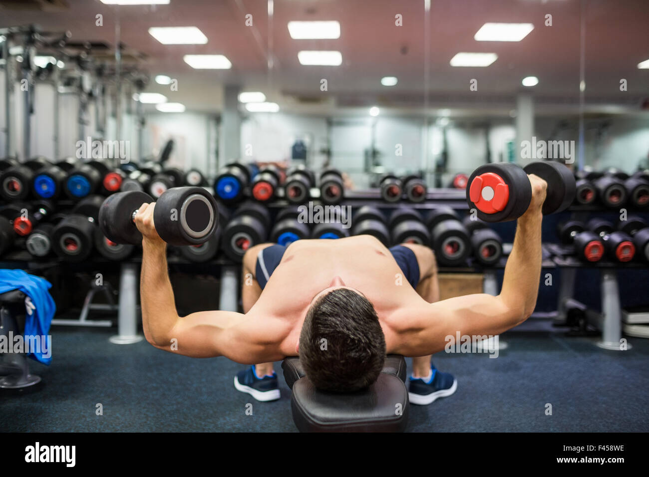 Man using weights in his workout Stock Photo - Alamy