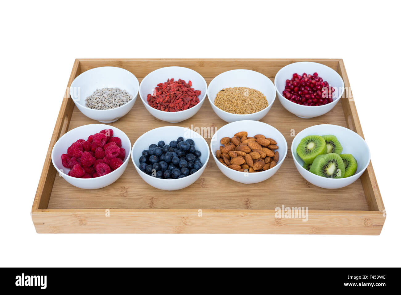 Healthy food on a tray Stock Photo - Alamy