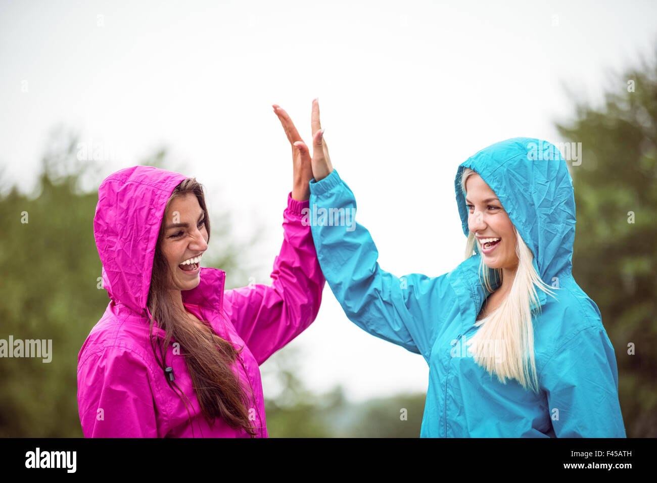 Friends having fun on a hike Stock Photo - Alamy