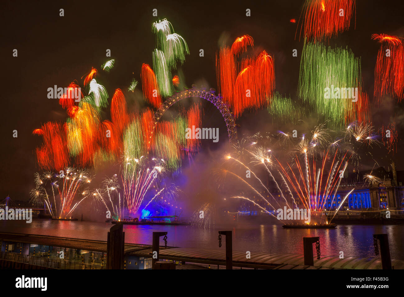 Firework display london wheel hi-res stock photography and images - Alamy