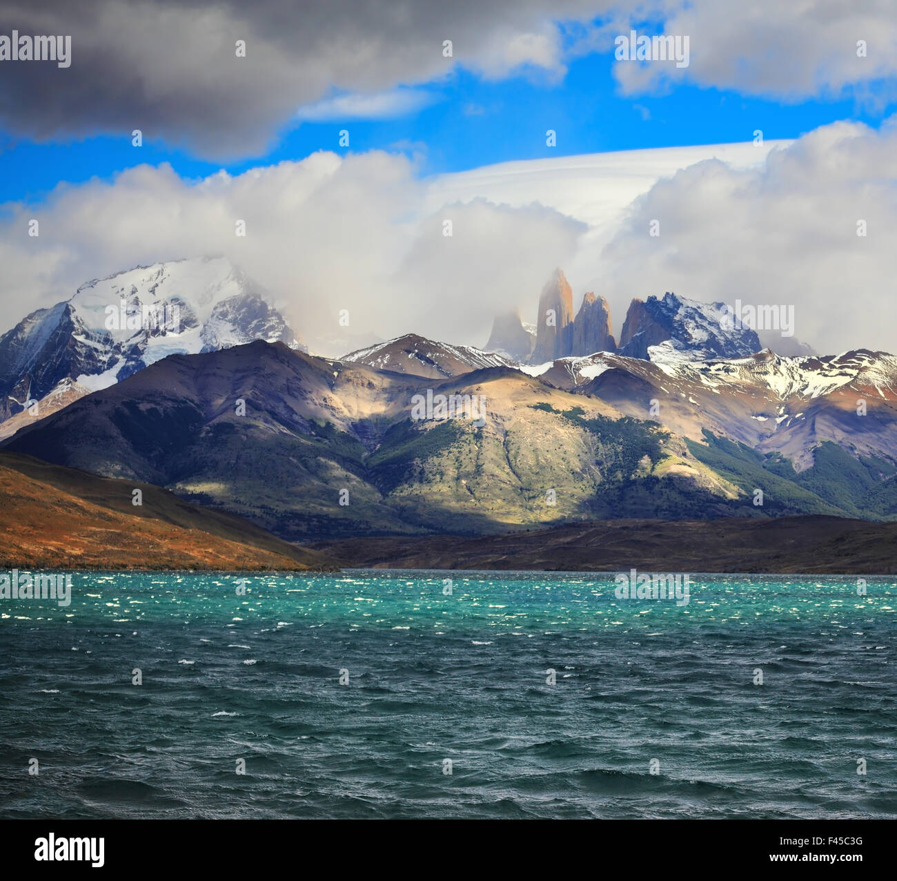 The Laguna Azul emerald water Stock Photo - Alamy