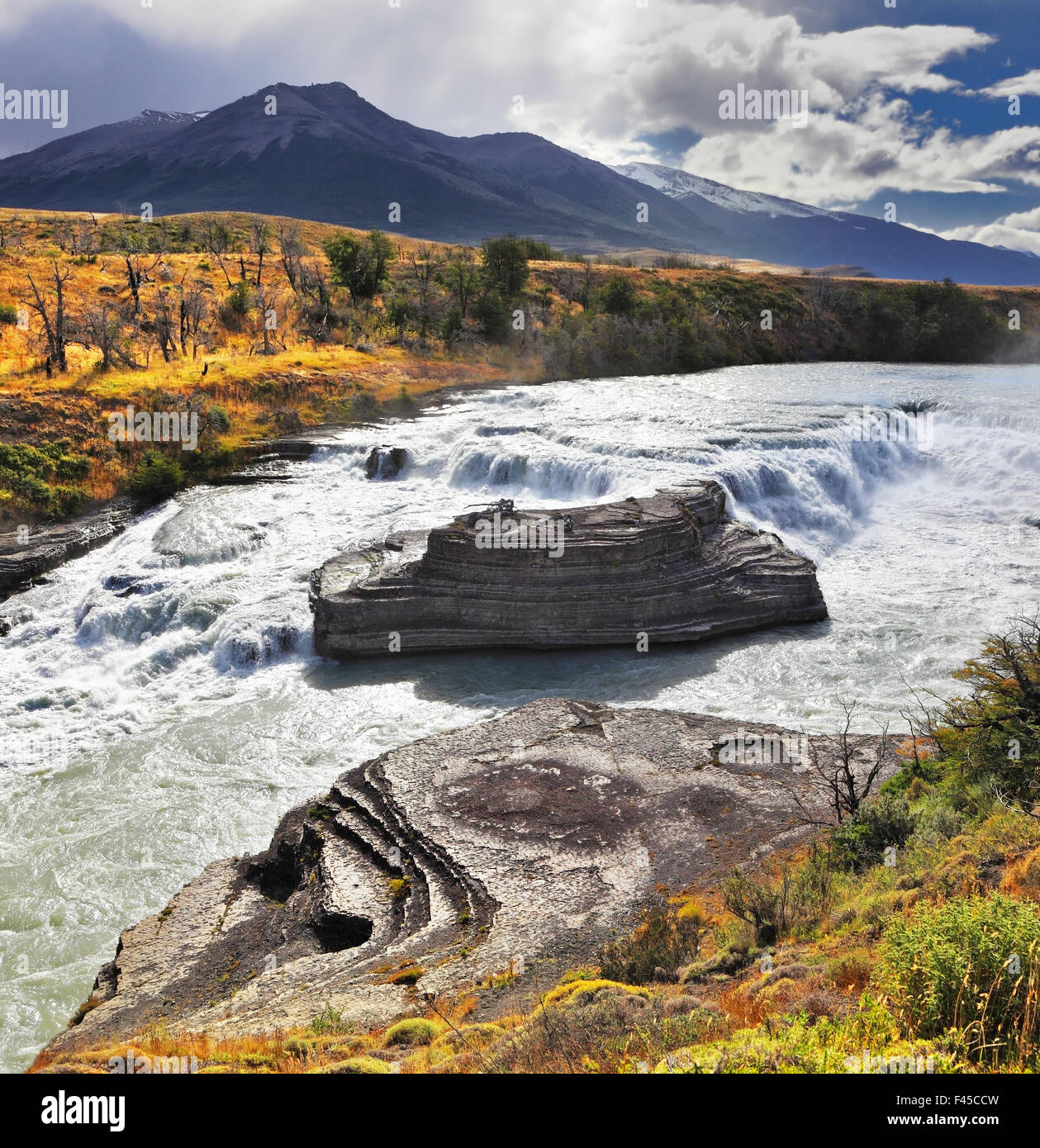 Cascades Paine - a raging waterfall Stock Photo - Alamy