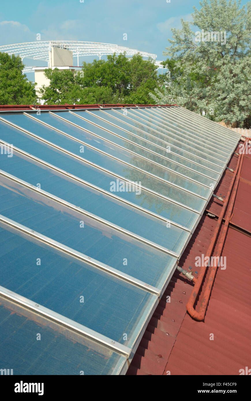 Solar system on the roof Stock Photo - Alamy
