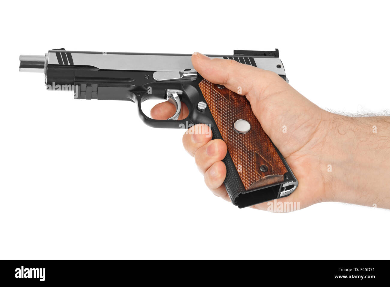 Hand with pistol Stock Photo - Alamy