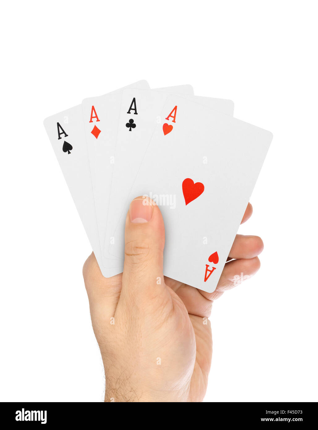 Hand with playing cards Stock Photo - Alamy