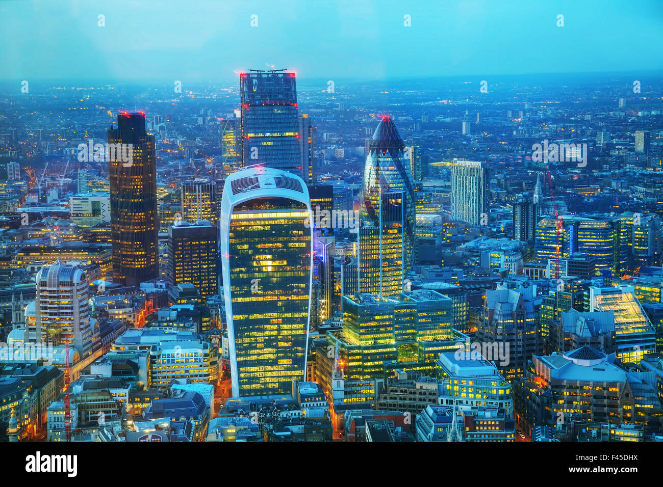 Aerial overview of the City of London Stock Photo - Alamy