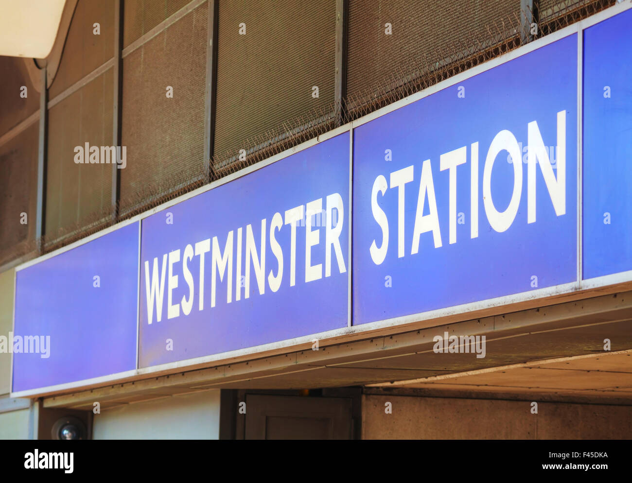 London Westminster underground station sign Stock Photo - Alamy