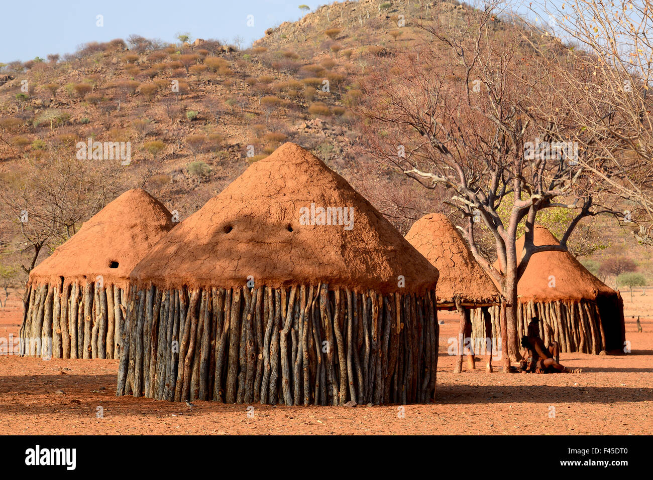 Houses in Himba village. Kaokoland, Namibia, September 2013 Stock Photo ...