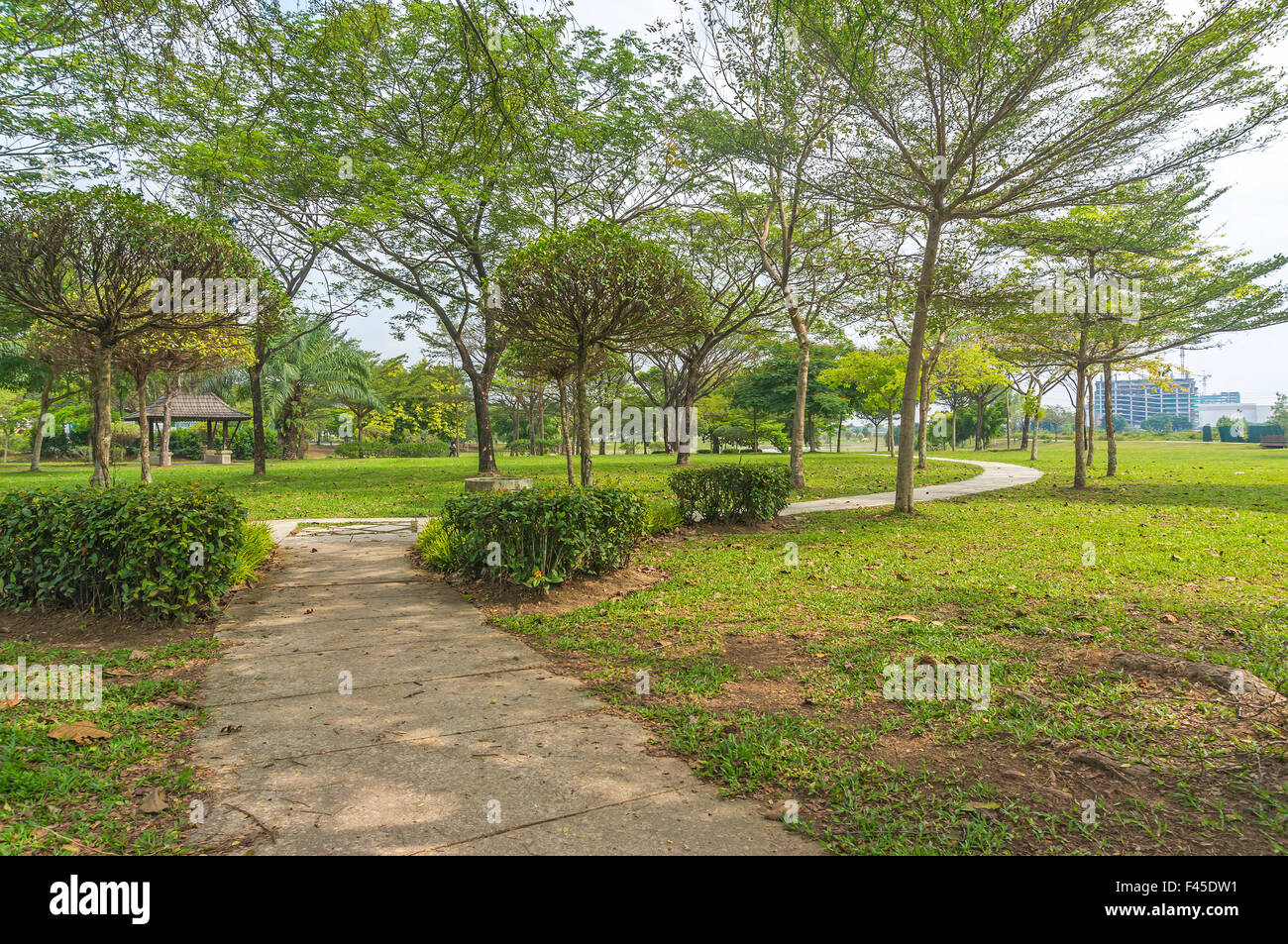 jogging track at green garden Stock Photo - Alamy