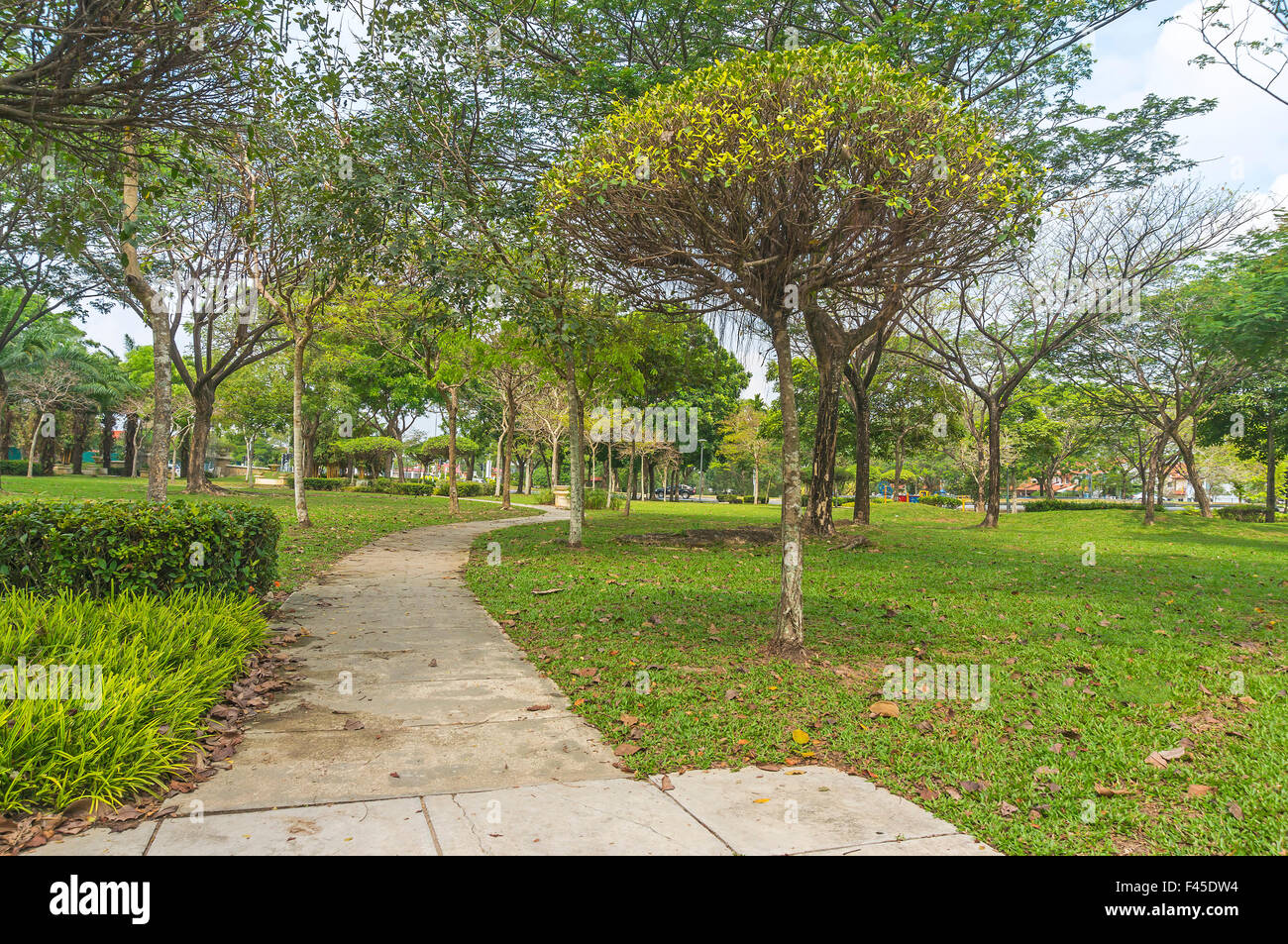 jogging track at green garden Stock Photo - Alamy