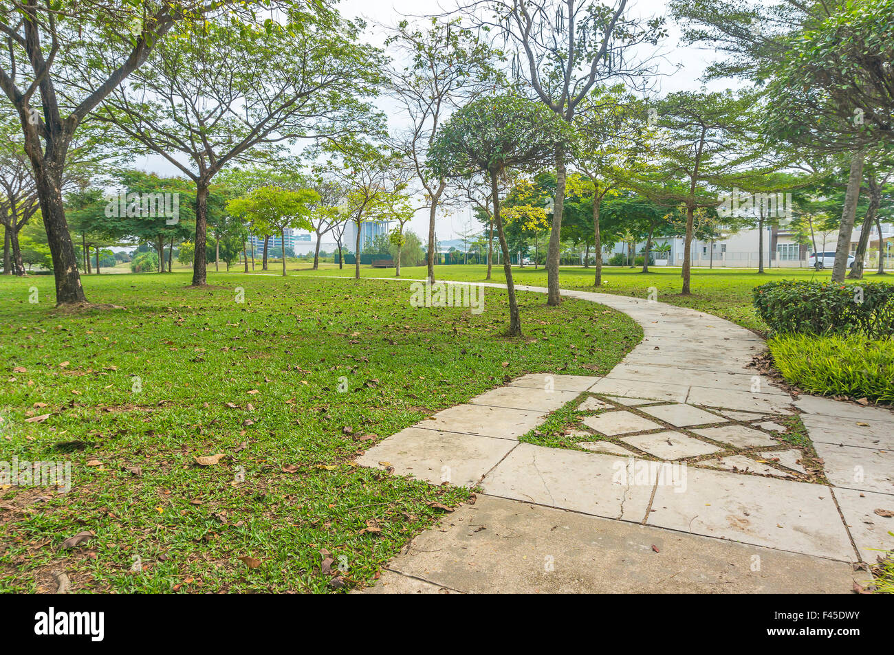 jogging track at green garden Stock Photo - Alamy