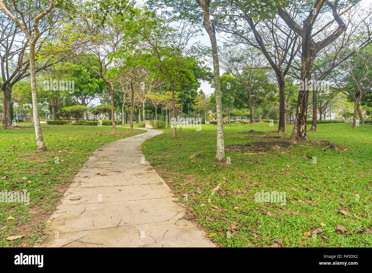 jogging track at green garden Stock Photo - Alamy