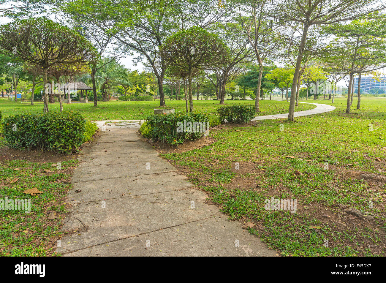 jogging track at green garden Stock Photo - Alamy