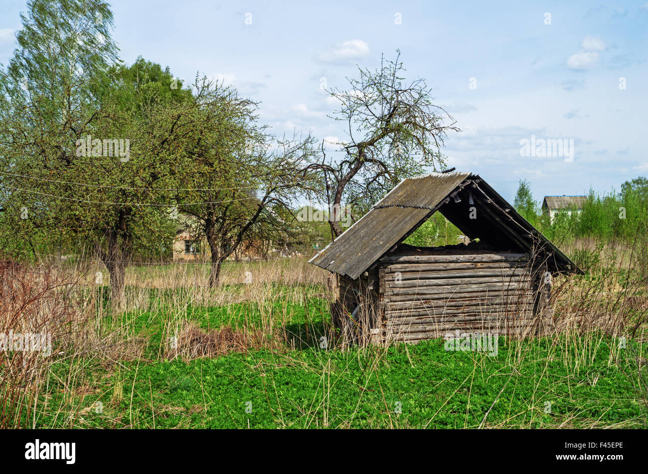 Village spring landscape Stock Photo - Alamy