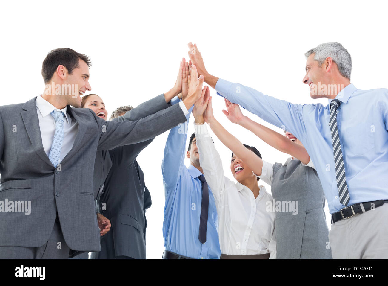 Business people doing hands checks Stock Photo - Alamy