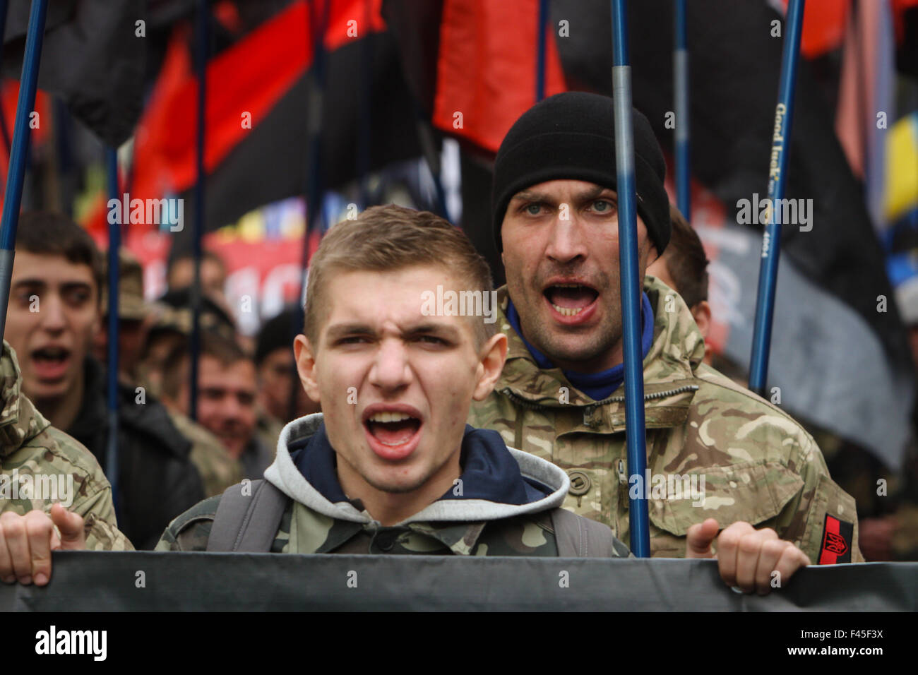 Ukraine. 14th Oct, 2015. All-Ukrainian Union "Svoboda", "Right Sector ...