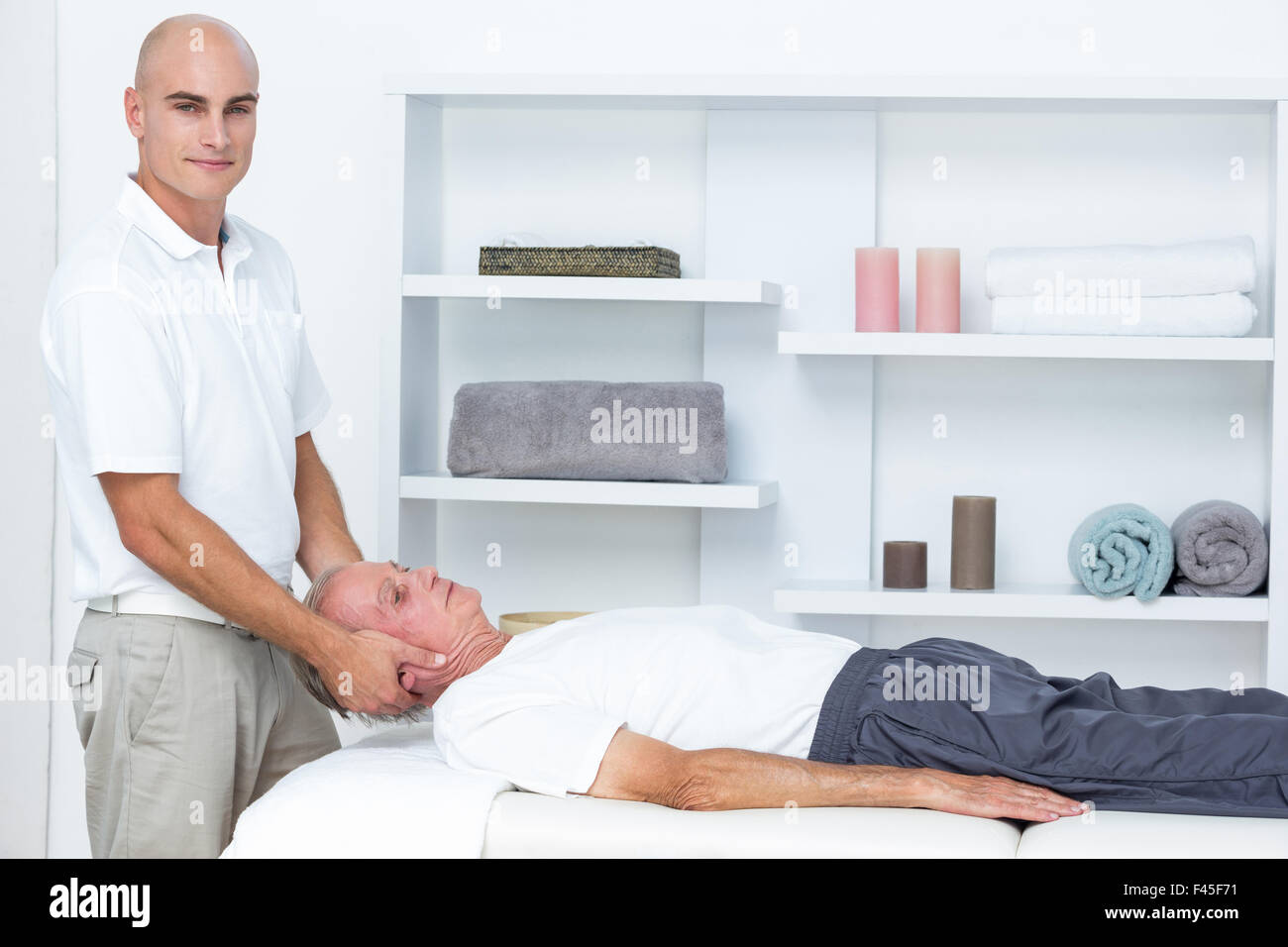 Man receiving head massage Stock Photo - Alamy