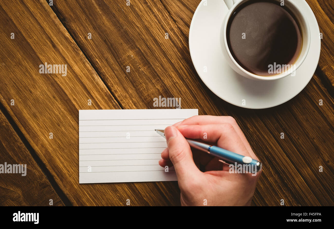 Hand writing on the flashcard Stock Photo - Alamy