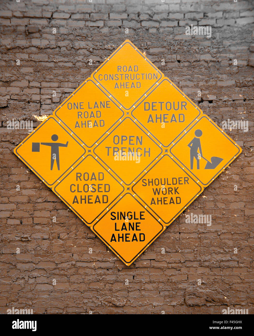 A selection of iconic triangular road warning signs are displayed on ...