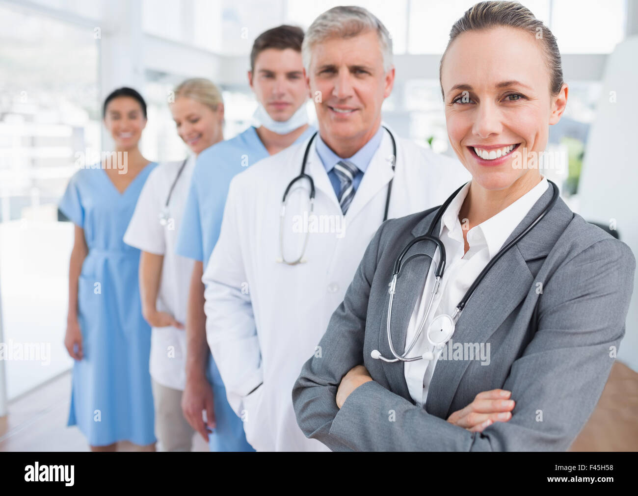 Team doctors smiling in office hi-res stock photography and images - Alamy