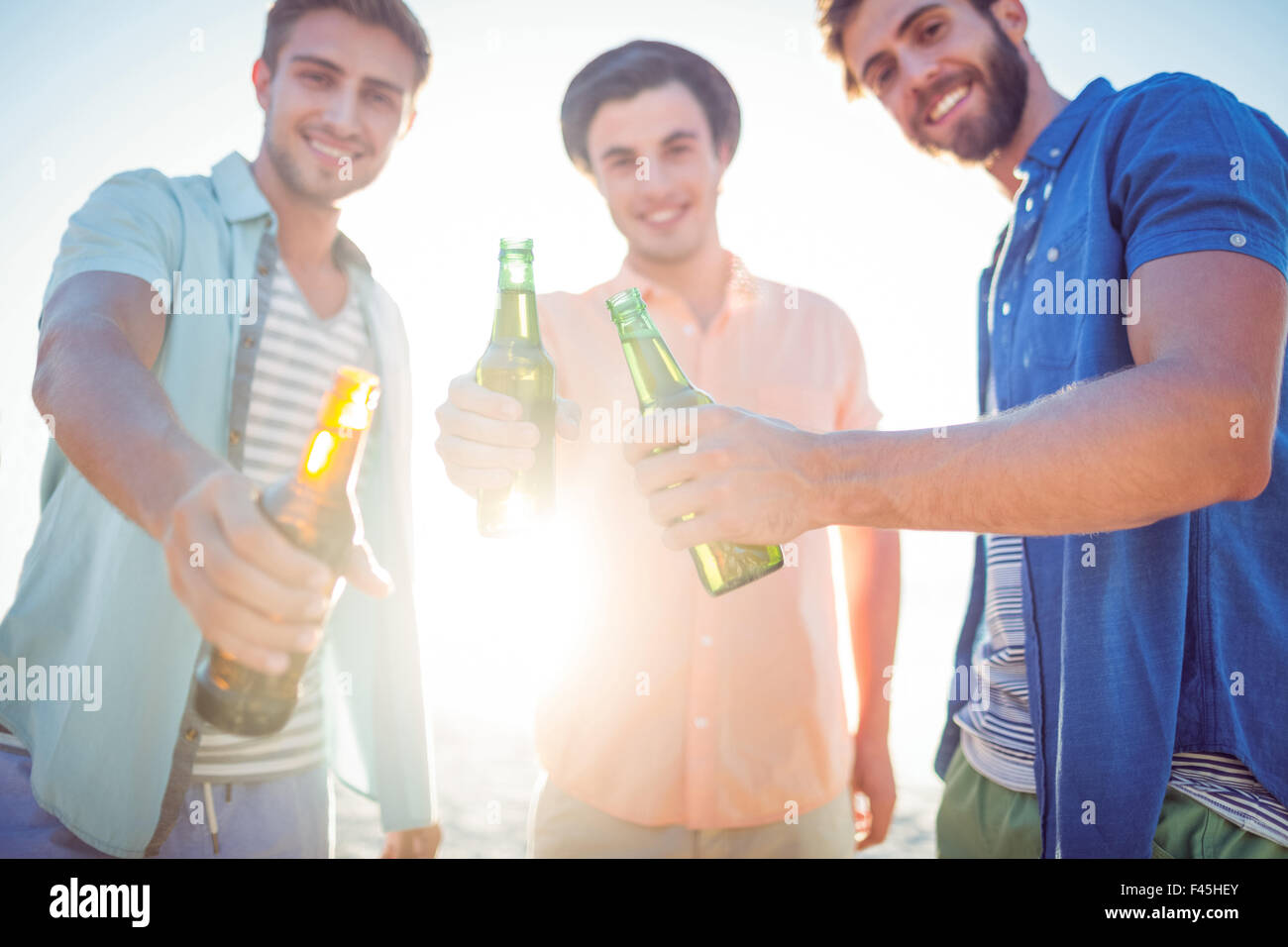 Handsome men toasting Stock Photo - Alamy
