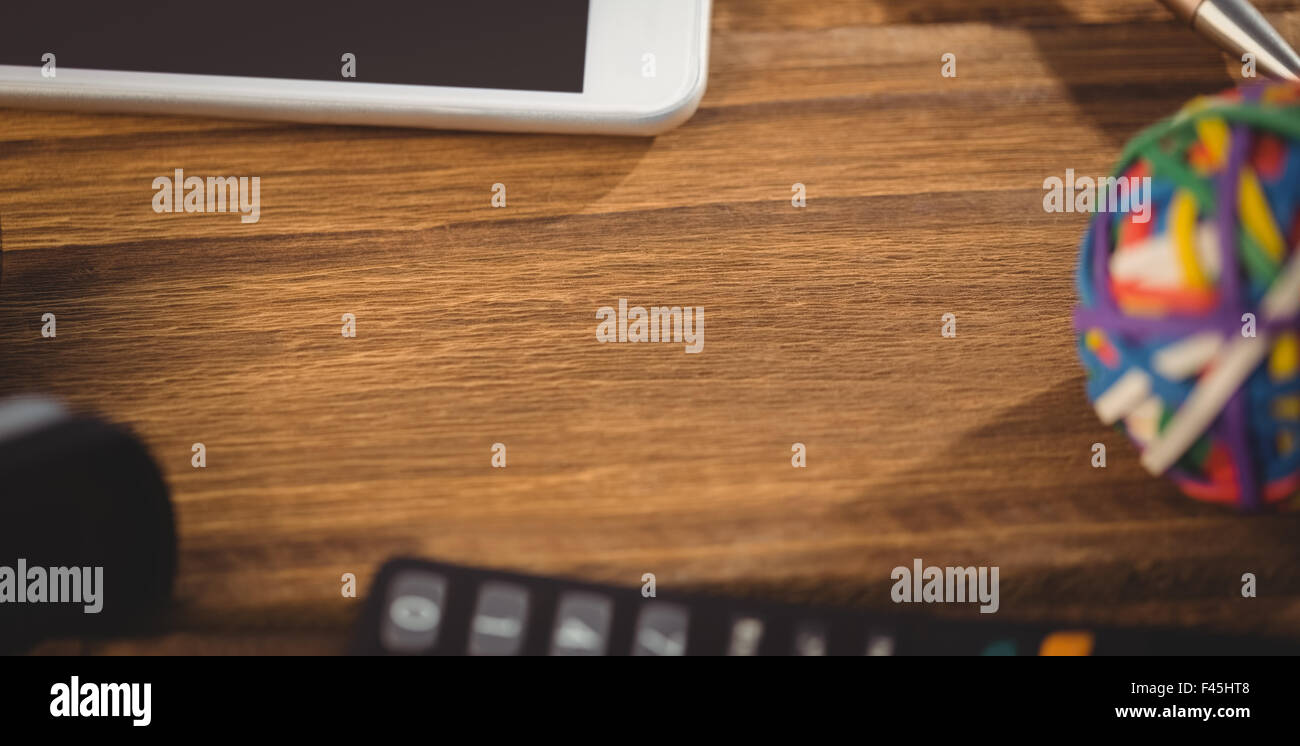 Overhead shot of students desk Stock Photo - Alamy