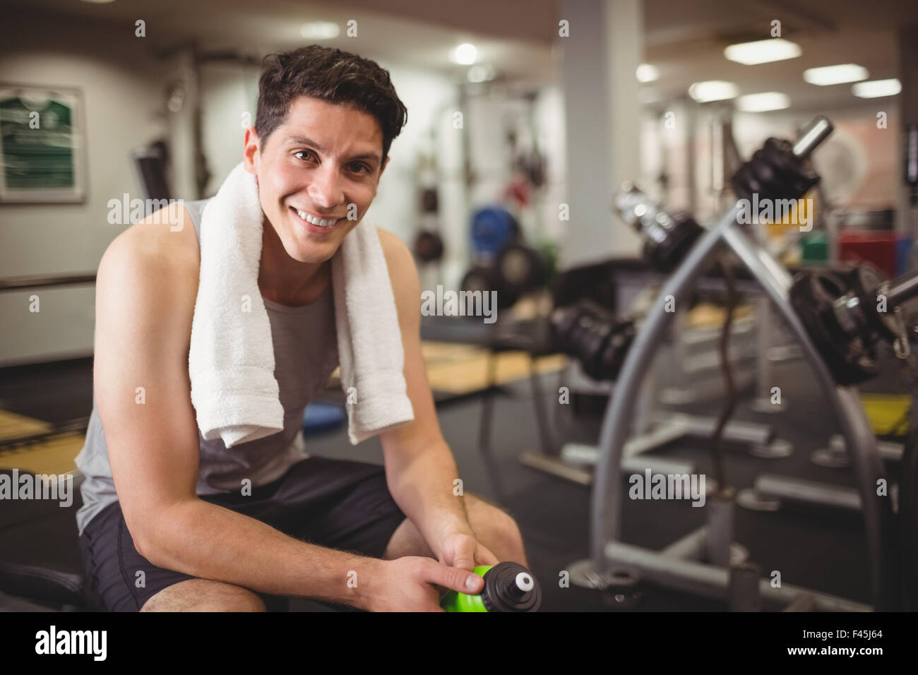 Fit man taking a break from working out Stock Photo - Alamy