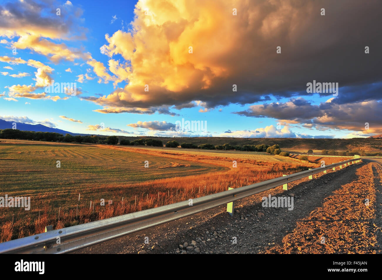 In the steppe runs a gravel road Stock Photo - Alamy