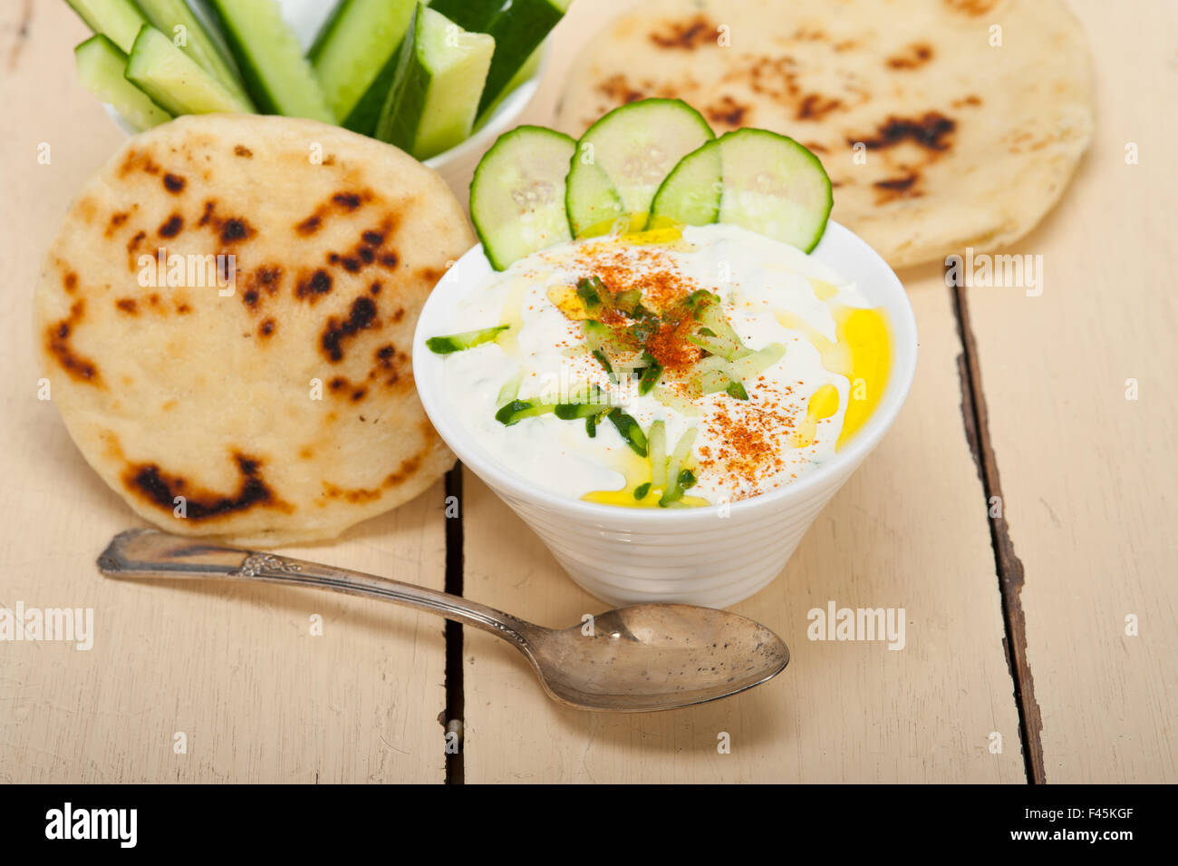 Arab middle east goat yogurt and cucumber salad Stock Photo - Alamy