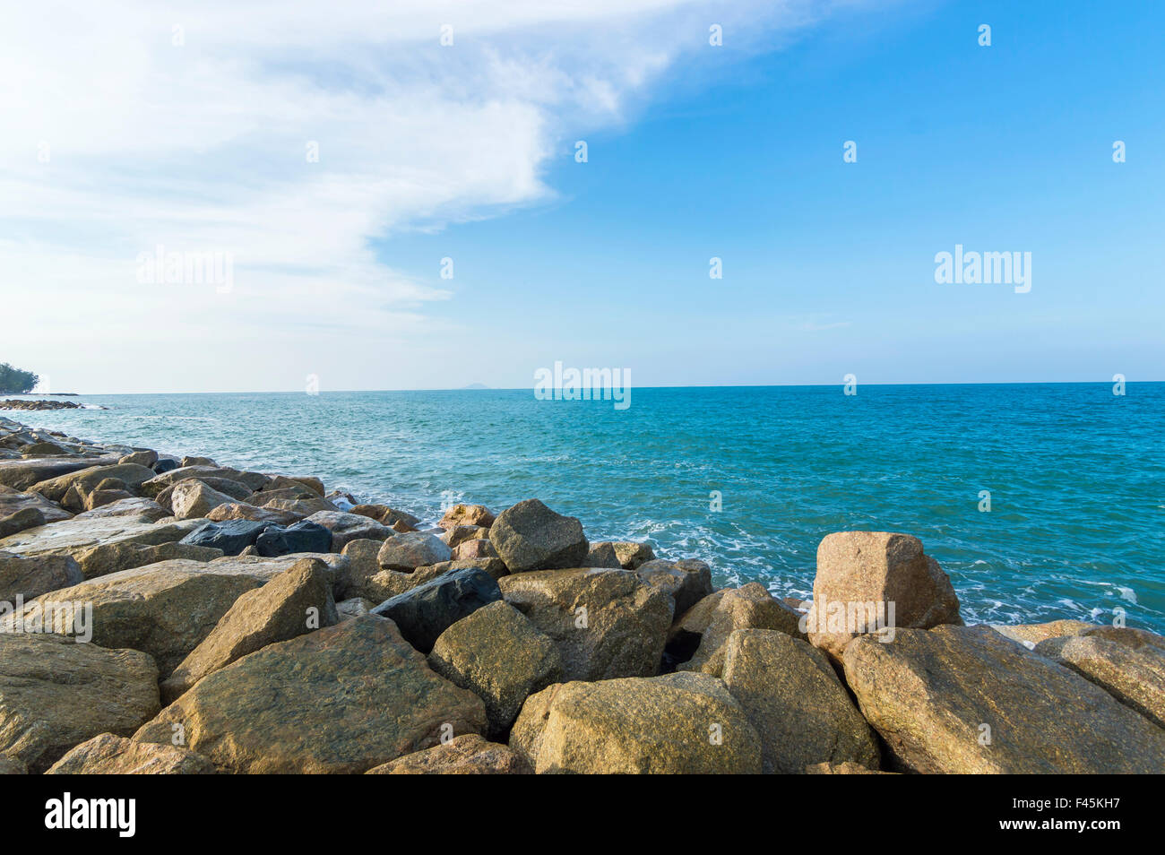 Stone wall as wave protection to avoid collusion Stock Photo - Alamy