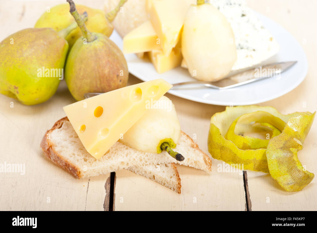 fresh pears and cheese Stock Photo - Alamy